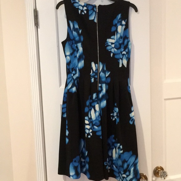 Calvin Klein | Dresses | Nwt Calvin Klein Blue Black Floral Luncheon ...
